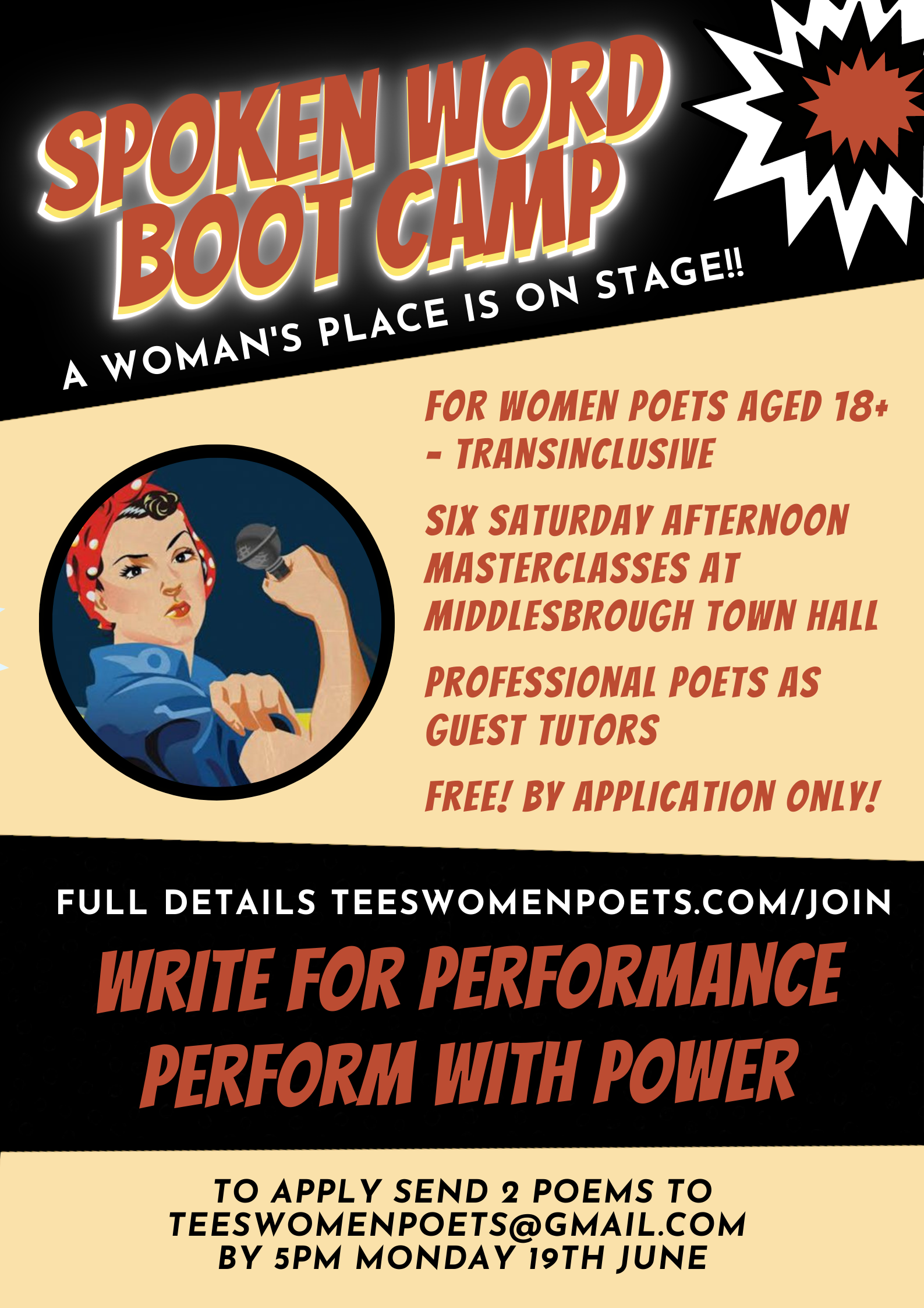 Tees Women Poets – A woman's place is on stage